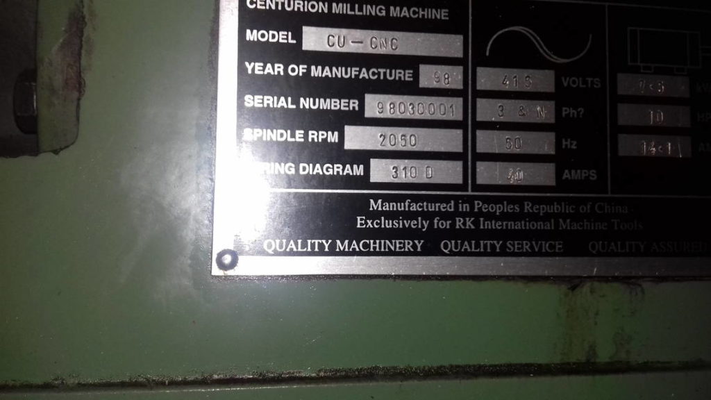 CENTURION EUROPA UNIVERSAL Milling Machine CU6-CNC | Machinery Delivery