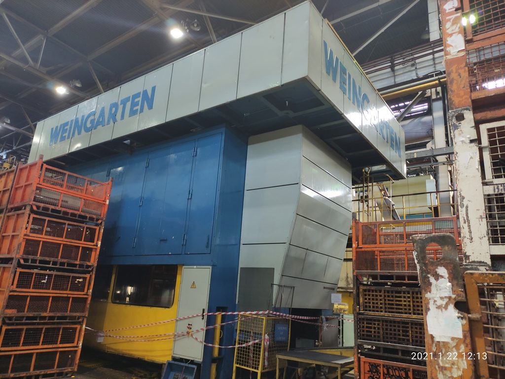 WEINGARTEN Transfer Press, top condition S 1000.07.60, capacity 1000 t ...